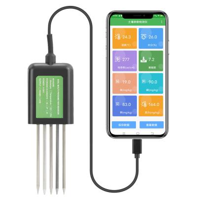 China 7-in-1 USB Soil Sensor Soil Tester Agriculture Soil EC PH NPK Nutrient Meter For Android for sale