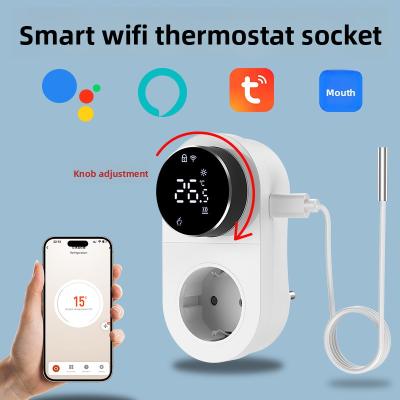 China Smart Tuya WiFi Thermostat Plug With Timer Sensor Touch Control for sale