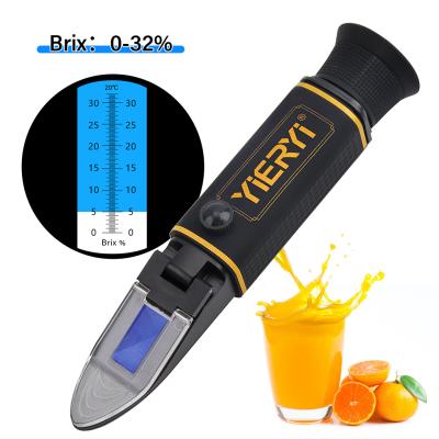 China Handheld Digital Refractometer with 0–32% Brix Range Optical Measurement and No Batteries Required for sale