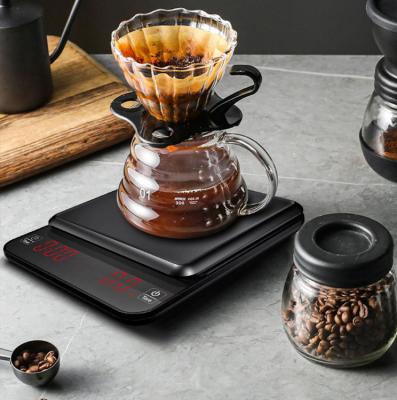 China High Accuracy 0.1g LED Display Coffee Scale with 3kg Capacity for Electronic Kitchen Use for sale