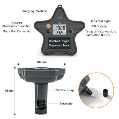 China Smart Bluetooth Dissolved Oxygen Meter with 0~20 mg/L Range and Magnetic Charging for Aquaculture and Labs for sale