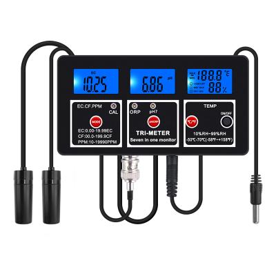 China 7-in-1 Multi-Parameter Water Quality Tester with LCD Display and Automatic Temperature Compensation for Aquarium and Pool for sale