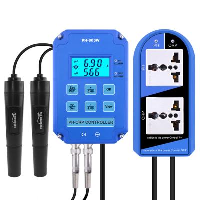 China Wifi Output PH ORP Redox Controller with Replaceable Probe for Dual Measurement in Aquarium and Hydroponics for sale