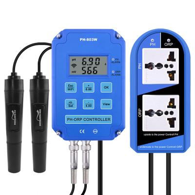 China WiFi Output PH ORP Redox Controller with Replaceable BNC Probe and Dual Electrodes for Aquarium Hydroponics for sale
