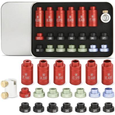 China Red Aluminum Clearance Gauge Set Alloy Caliber Conversion Bushing Set B.350&.17 Caliber Adapters for Easy Identification for sale