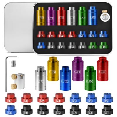 China Precision Caliber Comparator Kit With14Bullet Inserts&6Bushing Universal Headspace Gauge Comparator For.17-.45 Caliber Reloading for sale