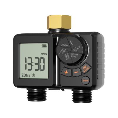China Rechargeable Digital Irrigation Timer Heavy Duty Brass Connector Auto Sprinkler Controller With Manual Override for sale