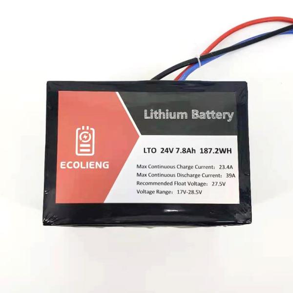 Quality ECOLTO-T2407 LTO Battery Pack 24V 7.8Ah Lithium Titanate LTO Battery for sale