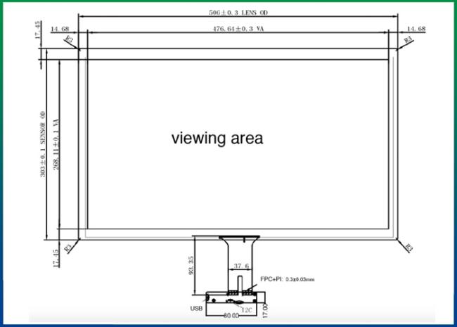 21.5 inch PCAP touch - dimension drawing