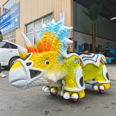 China Parco di divertimenti elettrico animatronico Dinosauro guida sullo scooter per il centro commerciale for sale