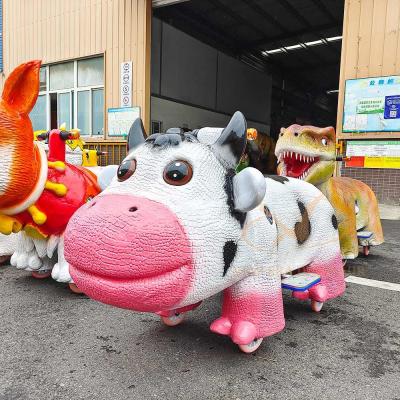 China Children'S Electric Ride On Cow 350W Animatronic Simulated Animal for sale