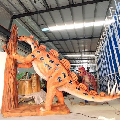 China Orange Animatronic Dinosaur Model Waterproof Weatherproof For Amusement Park for sale
