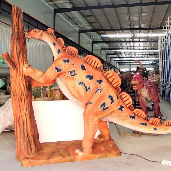 Quality Orange Animatronic Dinosaur Model Waterproof Weatherproof For Amusement Park for sale