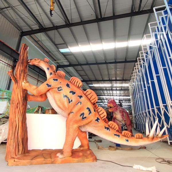 Quality Orange Animatronic Dinosaur Model Waterproof Weatherproof For Amusement Park for sale