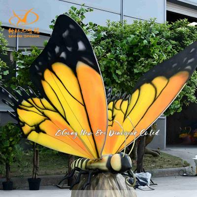 China Simulation Animated Butterfly Animatronic Insect Red Color for sale