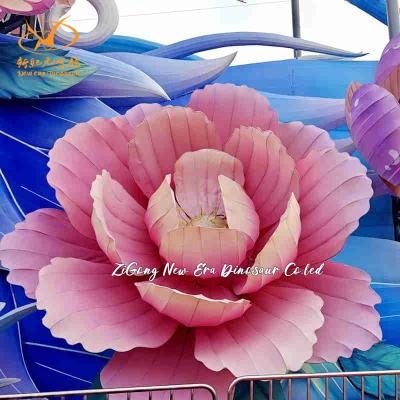 China Outdoor Waterproof Silk Flower Lantern For Holiday Decoration for sale
