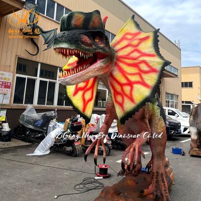 Cina Modelli realistici di dinosauri Dilophosaurus a grandezza naturale per mostre e spettacoli in vendita
