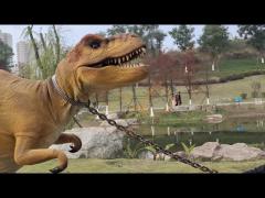 Vermelho Costume de Dinossauro à Aparência da Vida Real Impermeável Pernas Escondidas Costume de Dinossauro