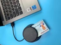 China NFC300 Multi-Function Card Reader with USB Interface - 90x90x40mm ABS Housing for Contact/Contactless Smart Chip Reading for sale