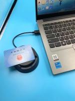 China NFC300 Multi-Function Card Reader with USB Interface - 90x90x40mm ABS Housing for Contact/Contactless Smart Chip Reading for sale