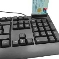 China USB Smart Card Reader Keyboard with 104-Key Layout and 450mm Width for Secure Authentication Systems for sale