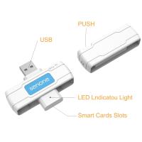 China USB Smart Card Reader with 3/5/7 Slots, 5 MHz Clock Frequency, FCC Certified for Data Reading Applications for sale
