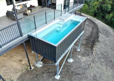 China Custom Steel Structure Outdoor Laminated Glass New 20gp Container Swimming Pool for sale for sale