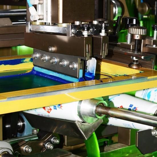 Screen printing machine printing samples