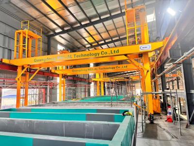China 1000 Ton/month Output 8-12µm Film Thickness 6500mm Max Profile Length Anodizing Production Line Equipment for sale