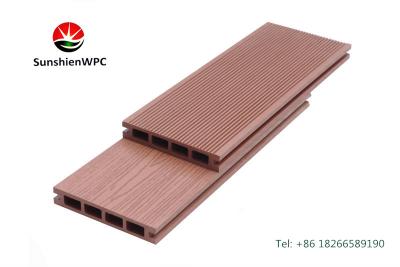 China Sunshien WPC hollow decking waterproof and anti-UV flooring with CE/FSC/SGS for sale