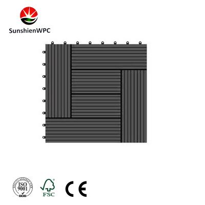 China Sunshien WPC Floor Tile Cross Laminated Timber Vinyl Plank decking tile 300*300mm diy for sale