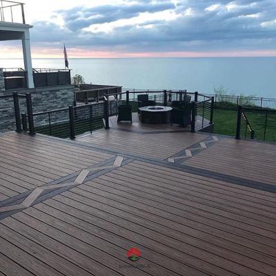 China Durable Water Proof Outdoor Wood Plastic Composite Decking Floor Passed CE and FSC for sale