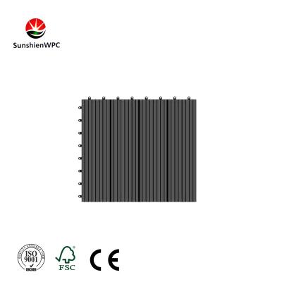 China outside decoration WPC Wood Flooring Synthetic Teak Decking Composite Deck Outdoor 300x300mm for balcony for sale