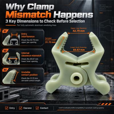China 42.79 Mm  Automatic Loading Rack Clamp 65.67mm OEM Aluminum Clamp for sale