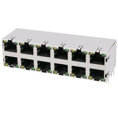 Cina Connettori IC modulari a scudo nero Cat 5 RJ45 attraverso foro 8 posizione in vendita