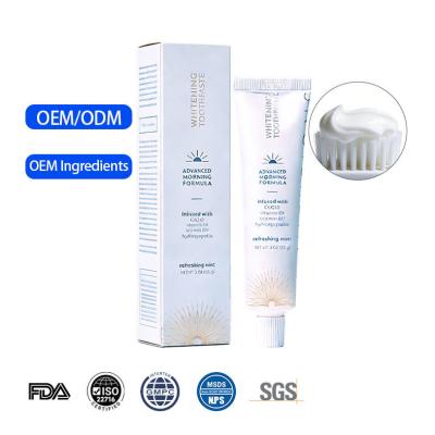 China Herbal Natural Teeth Whitening Toothpaste Custom Ingredients Sensitive Teeth Cleaning Cool Mint Flavor Mint Toothpaste for sale