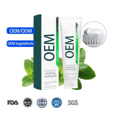 China Sample Size Natural Teeth Whitening Toothpaste Can OEM ODM Sensitive Teeth Cleaning Cool Mint Flavor Mint Toothpaste for sale