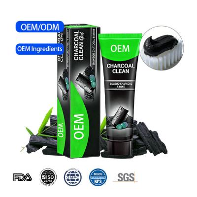 China Teeth Whitening Mint Flavor Bamboo Charcoal Toothpaste Custom OEM ODM Fresh Breath Support Sample for sale