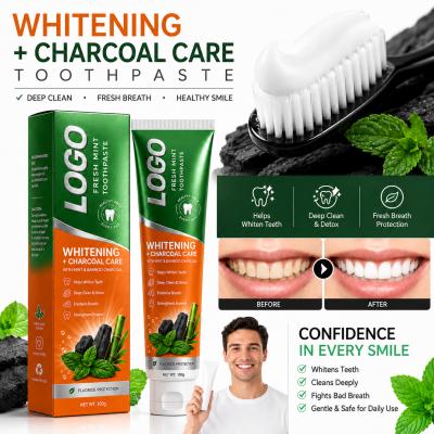 China In-stock Soofating Bamboo Charcoal Whitening Toothpaste Mint Flavor with Xylitol Non-Toxic for Stain Removal & Teeth Brightening for sale