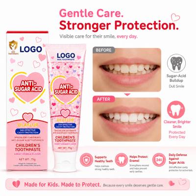 China Children's Grape Orange Flavored Toothpaste 40g Xylitol for Home Whitening Anti-Cavity Formula Fluoride-Free for 2-12 Years for sale