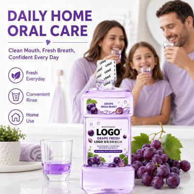 China Private Label Liquid Mouth Wash Teeth Whitening Oral Care Bottle Mint Flavor Mouthwash Alcohol Free for sale