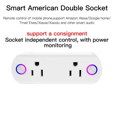 China wifi smart plug with dual US sockets for sale