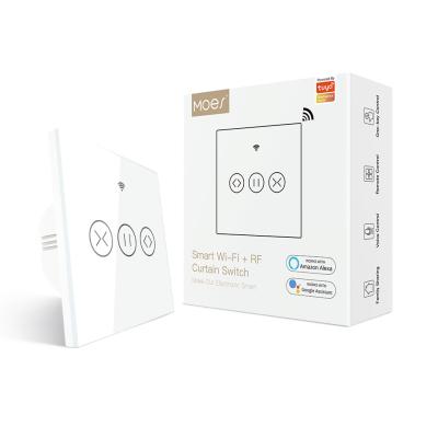 China Blinds Curtain Motor Switch WiFi RF433 Tuya Curtain motor Accessories Wall Touch Switch with Remote Control Alexa Google for sale