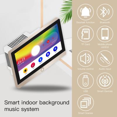 China Tuya Wifi Touch Control Panel for Music Play Wall Amplifier Central Control Panel Sync Compatible Music Player Blue toot for sale