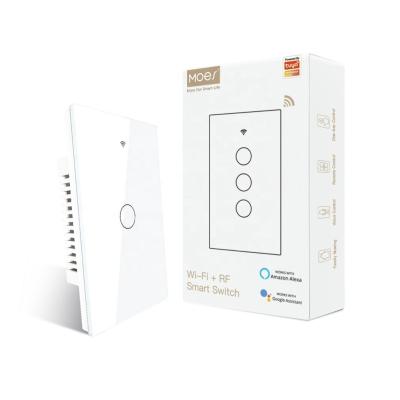 China Tuya WIFI Zigbee Wall Switches Wireless Smart Light Switch MOES MOESGO Home Automation for sale