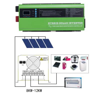 China Split Phase 120V 240VAC Dual Output Input Hybrid Solar System DC AC Power Inverter MPPT UPS Inverter Charger 12/3/4/5/6K for sale