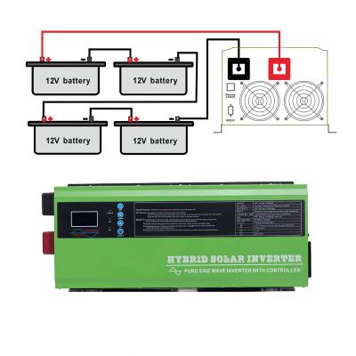 China Customized 110V 120V UPS Inverter Charger 1-12KW Hybrid DC AC Pure Sine Wave Solar Power Inverter with Solar Charger Con for sale