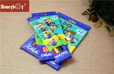 China Bulk packing cheap 24 color pencil set, wooden drawing color pencil pack in kraft paper box for sale