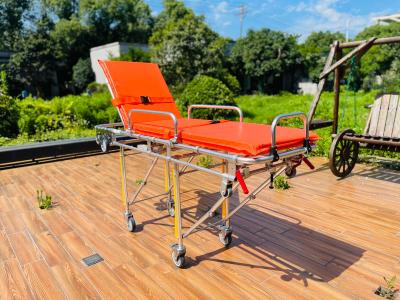 China Duurzame rubberen wielen ambulance opvouwbare rek 75° Maximale rugleuning aanpassing for sale