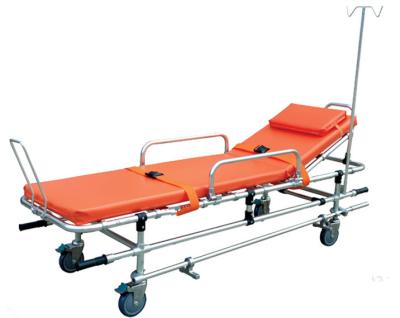 China Auto Loading Medical Transport Stretcher Patient Structure Trolley Double Tube Low for sale